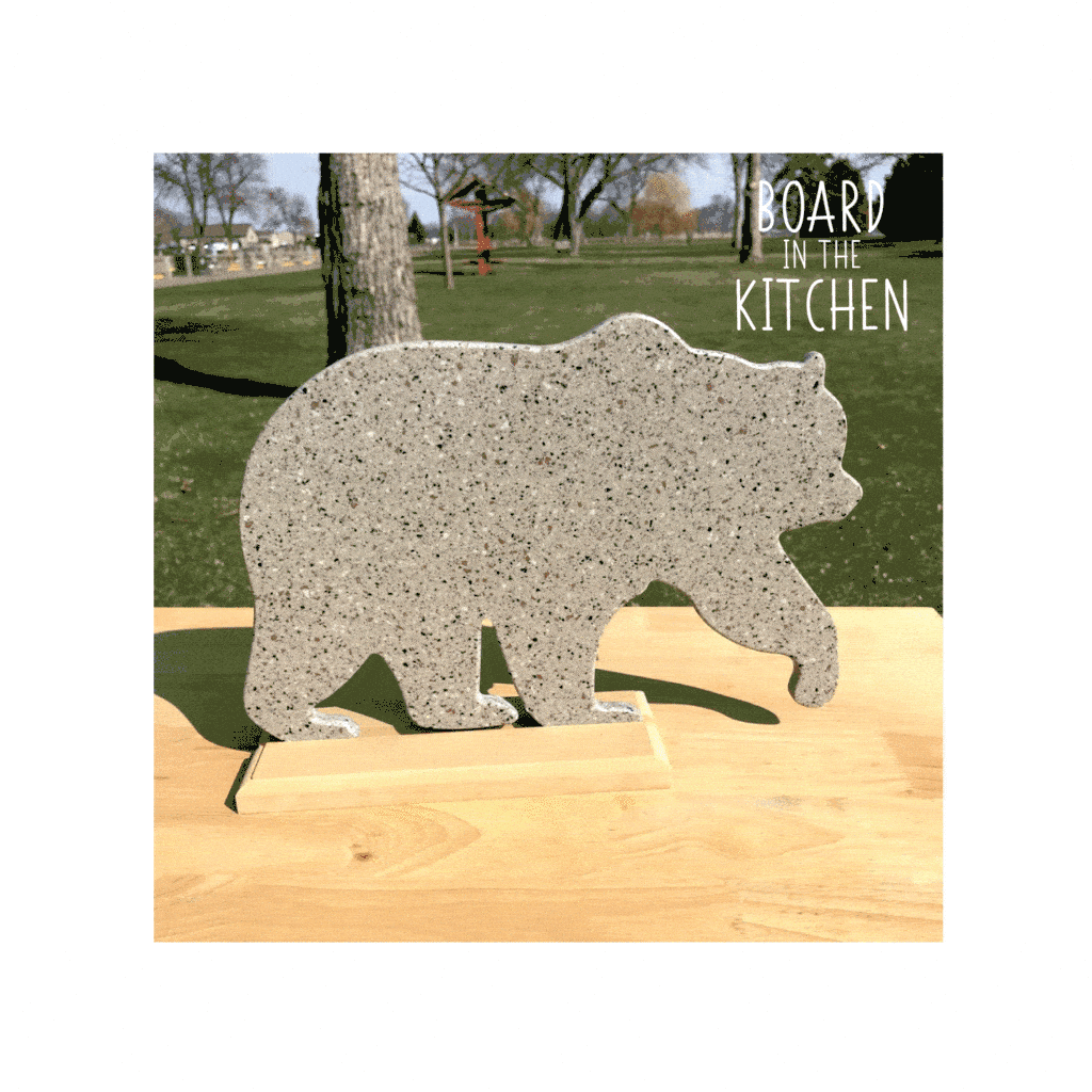 Cozy BLACK BEAR Custom Cutting Board, Custom Cutting Board Gift
